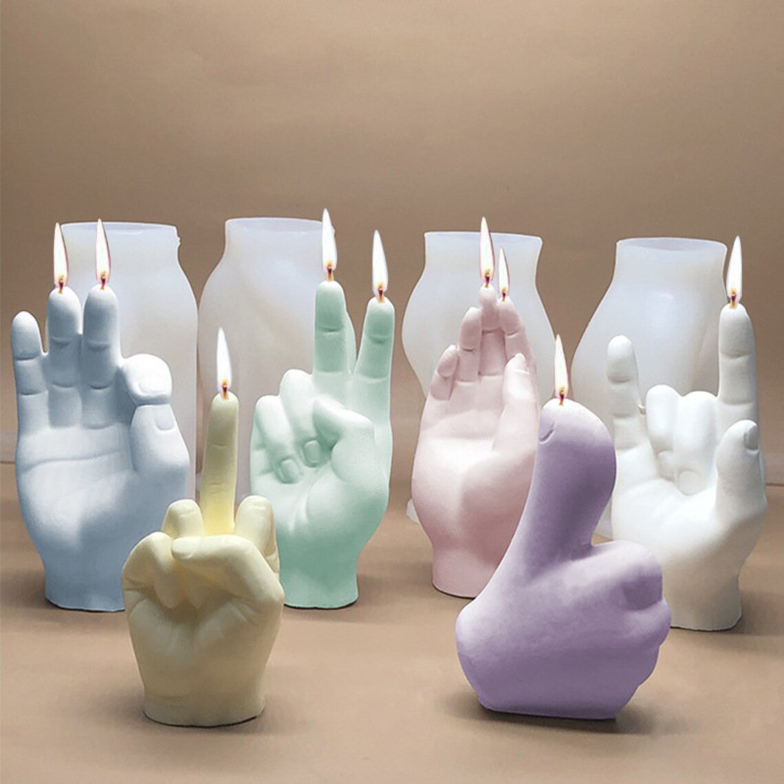 Middle Finger Candle Moldfinger Candle Moldthumb Silicone - Etsy