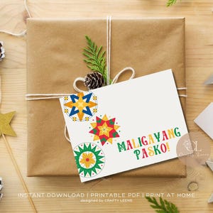 Printable (PINOY001) Paskong Pinoy - Christmas Holiday Flat Notecard ...