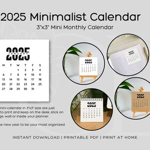 2025 Calendar Printable | Minimalist | 3x3 Monthly + Yearly Calendar ...