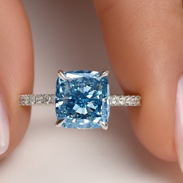 Blue Diamond Ring - Etsy