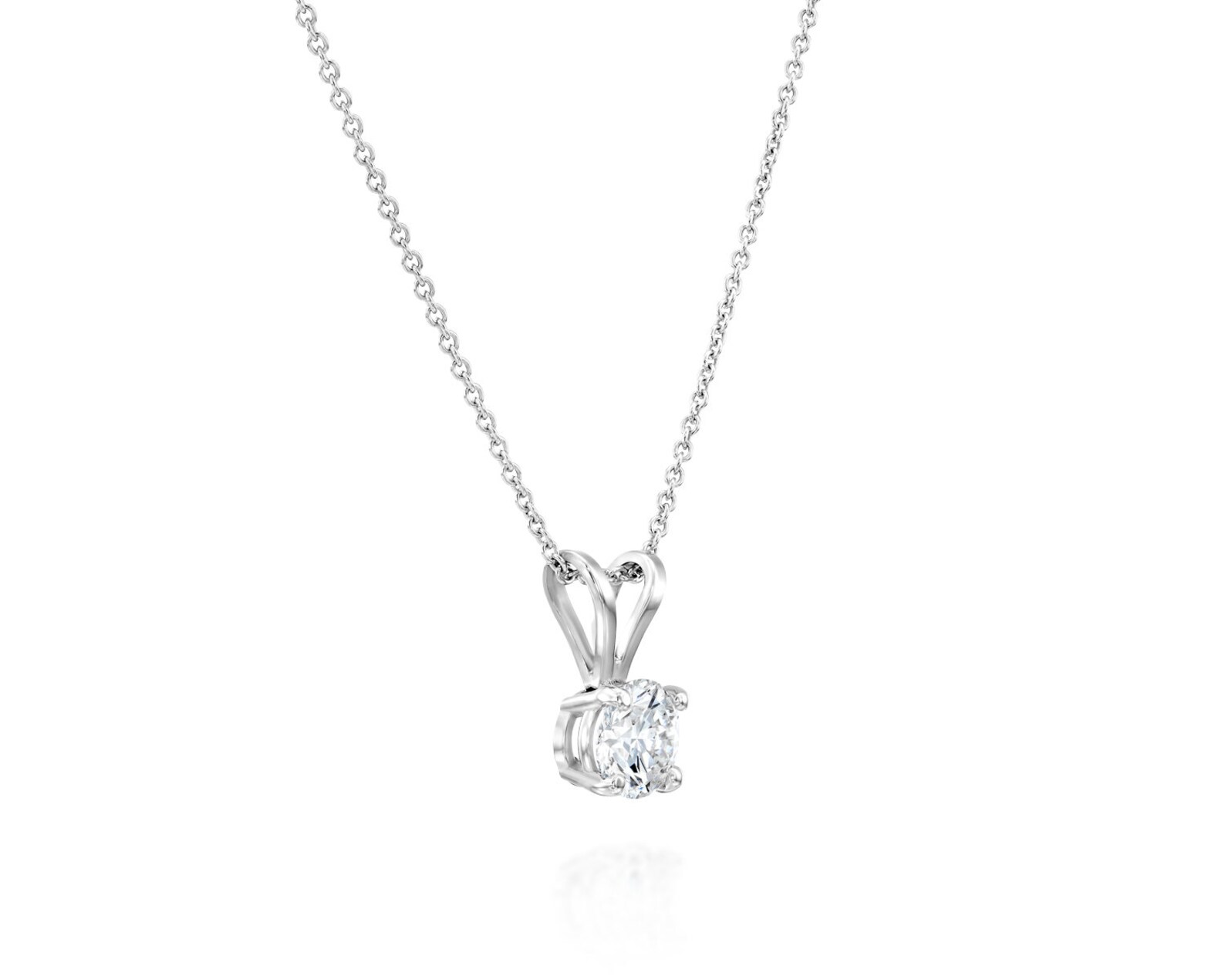 0.50 Carat Classic Diamond Pendant Necklace 4 Prong Solitaire Pendant ...