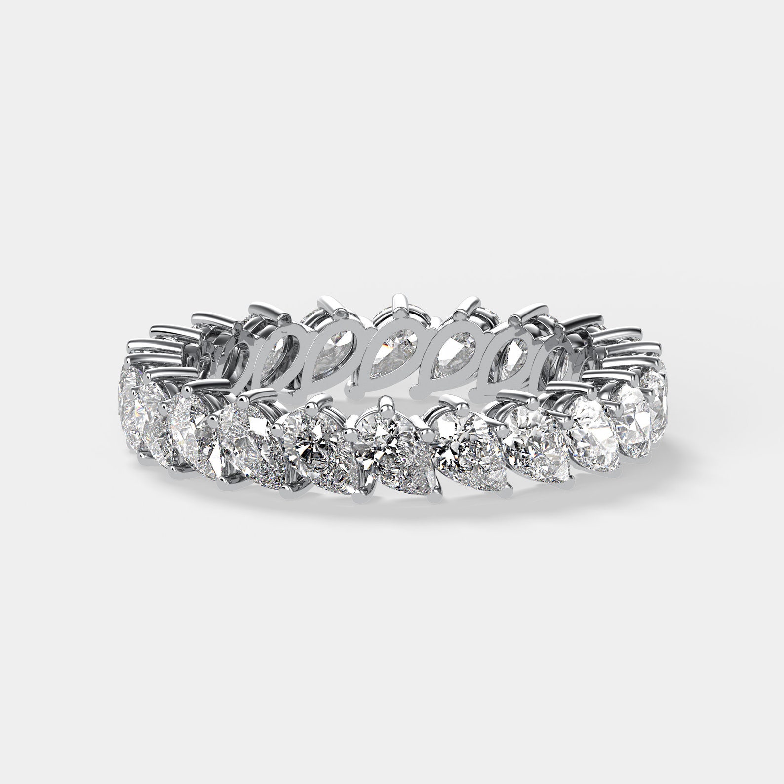Pears Eternity Ring Art Deco, Pear Diamonds Eternity Band, Multi Pear ...