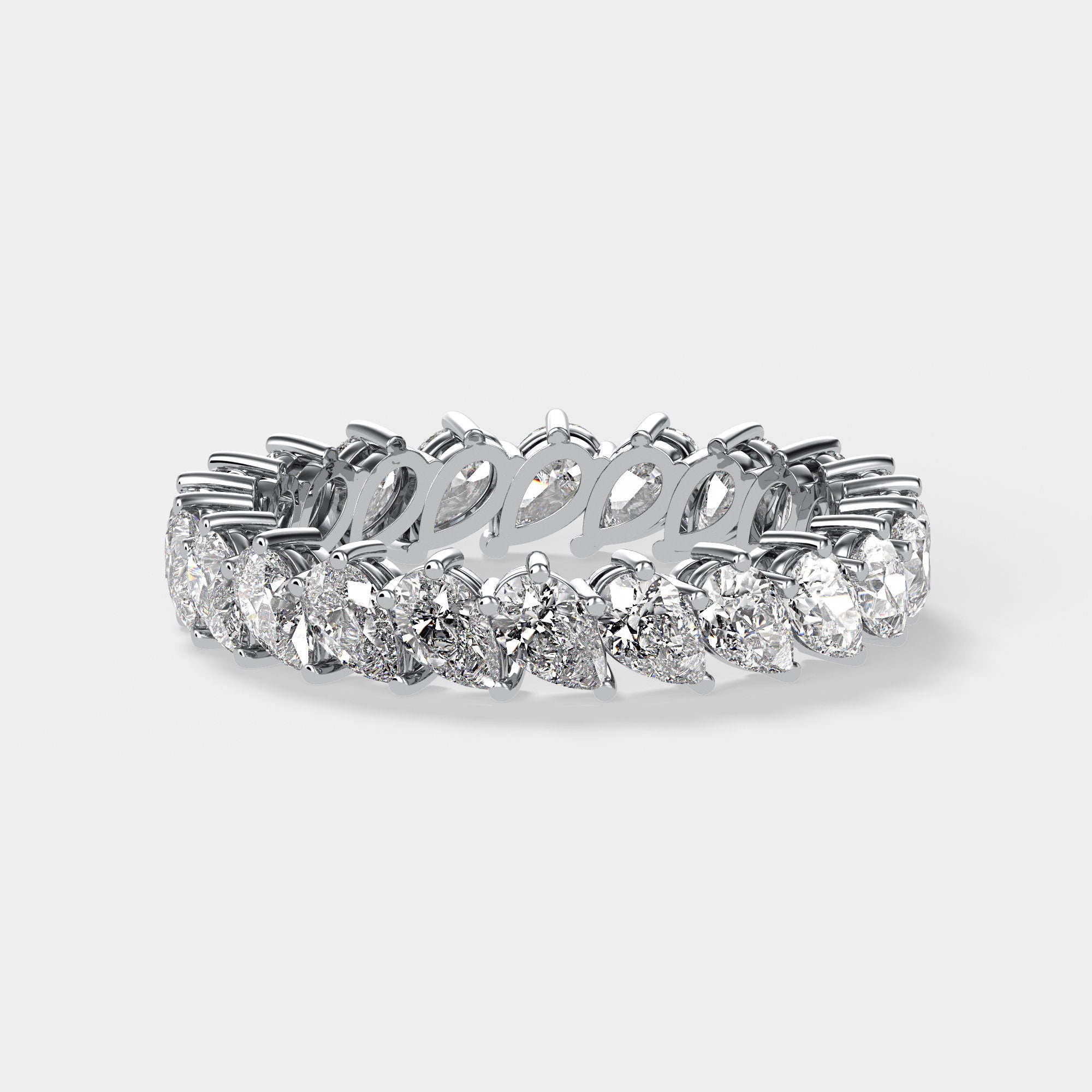 Pears Eternity Ring Art Deco, Pear Diamonds Eternity Band, Multi Pear ...