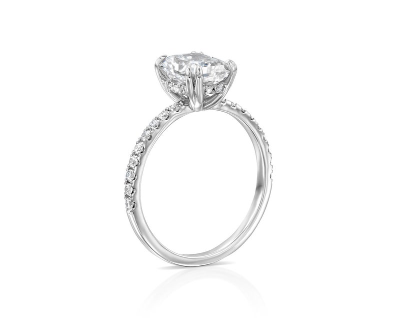 Radiant Cut Diamond Engagement Ring Claw Prongs Unique Gold - Etsy