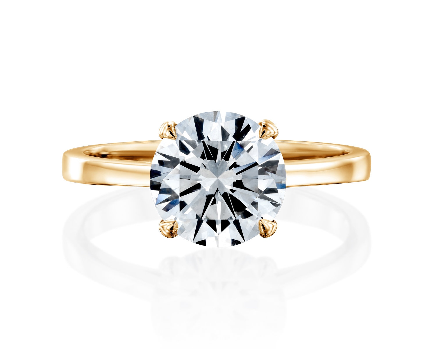 2 Ct Solitaire Lab Single Diamond Engagement Ring, F-VS1 VS2 SI1, Fine ...