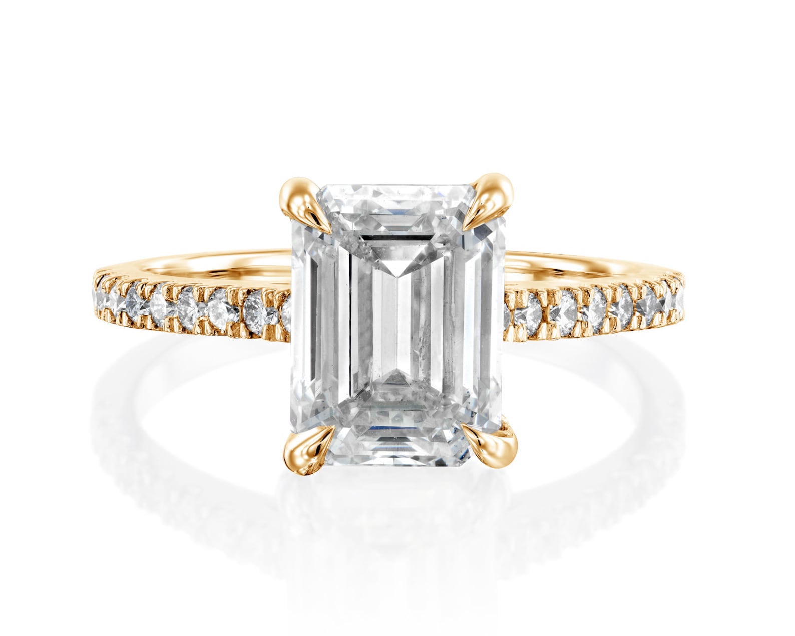 3 Carat Emerald Cut Engagement Ring, 3 CT Emerald Diamond Ring, Lab ...