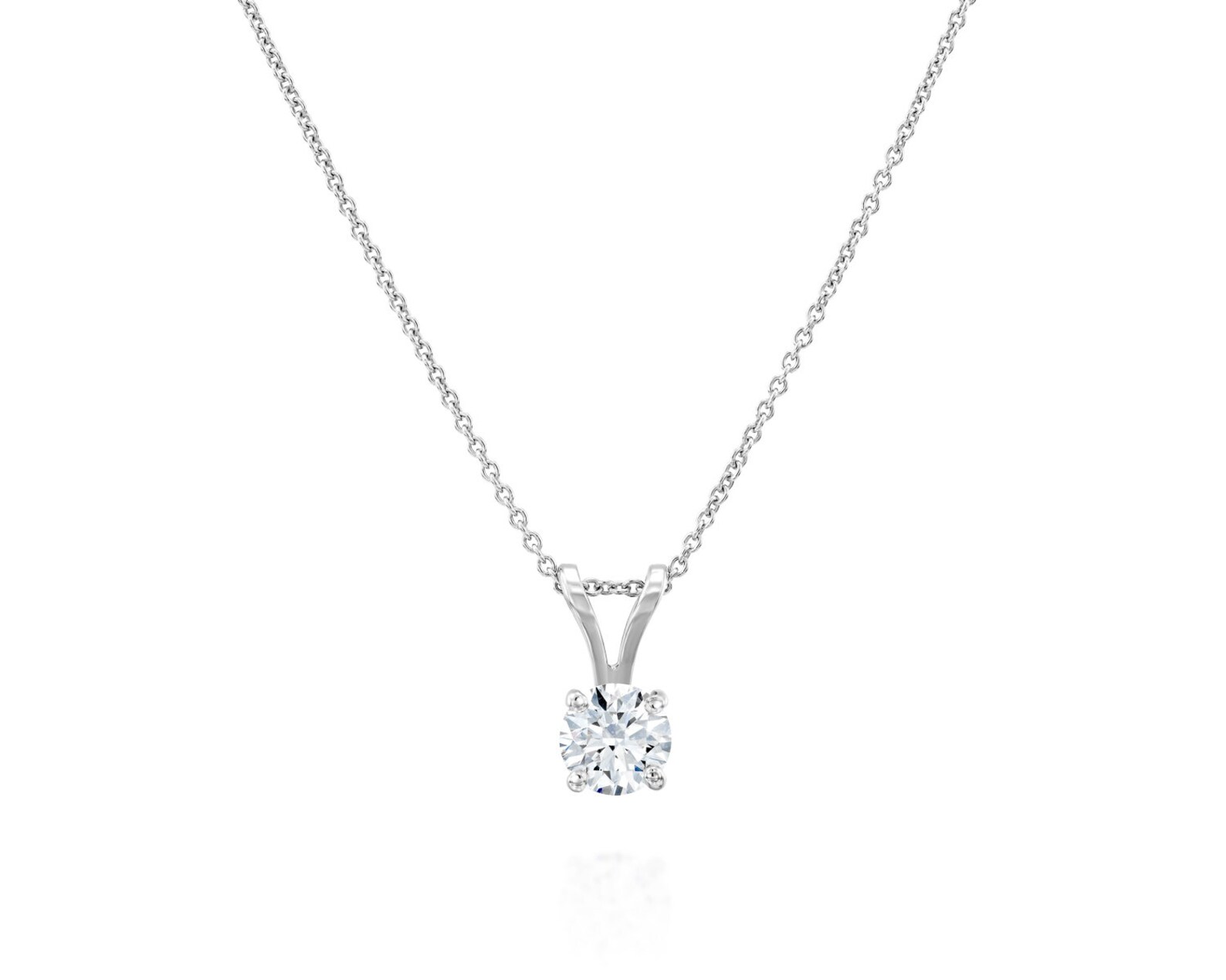 0.50 Carat Classic Diamond Pendant Necklace 4 Prong Solitaire Pendant ...