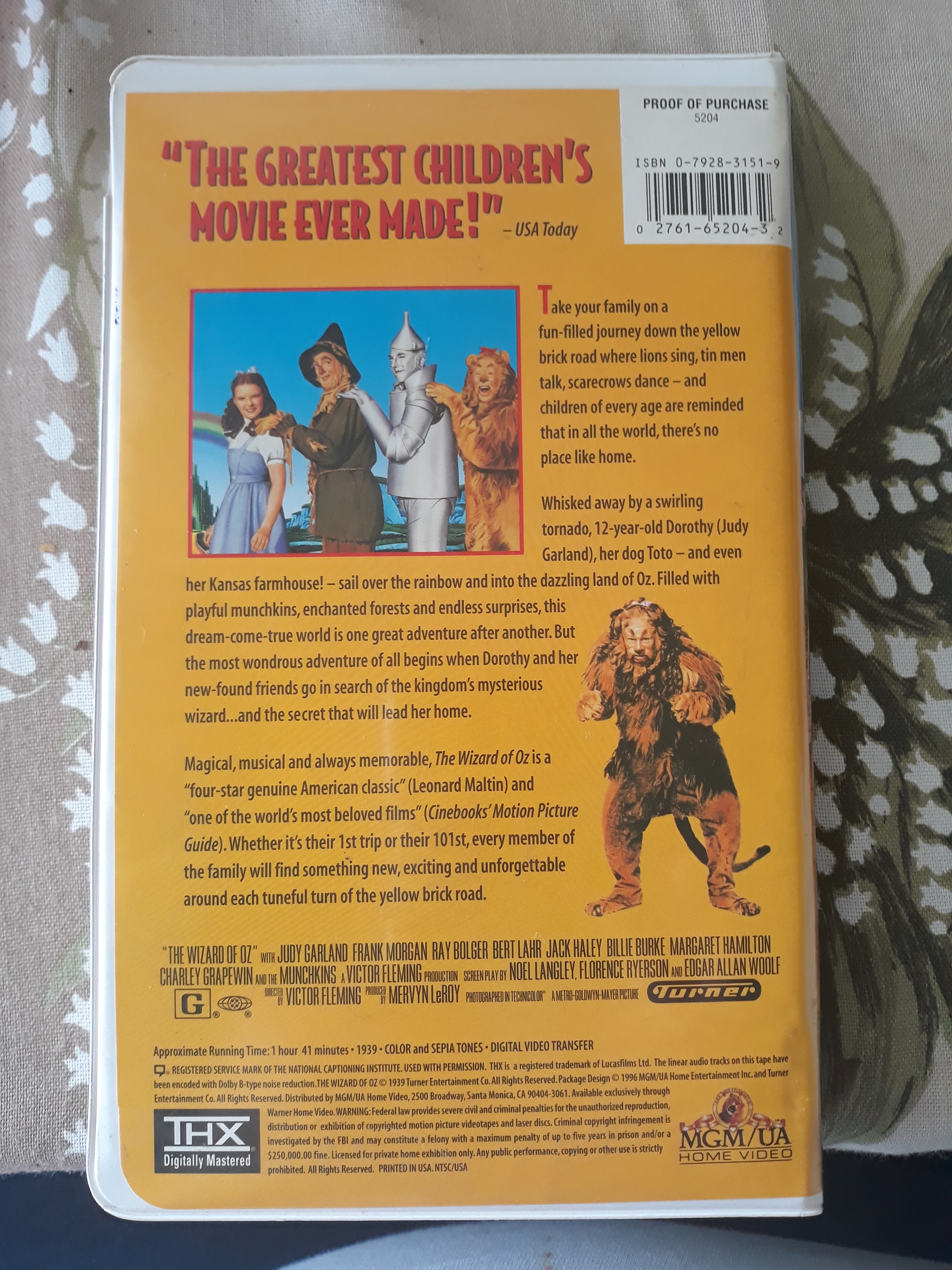 VHS MGM/UA "the Wizard of Oz" Disney Cassette - Etsy