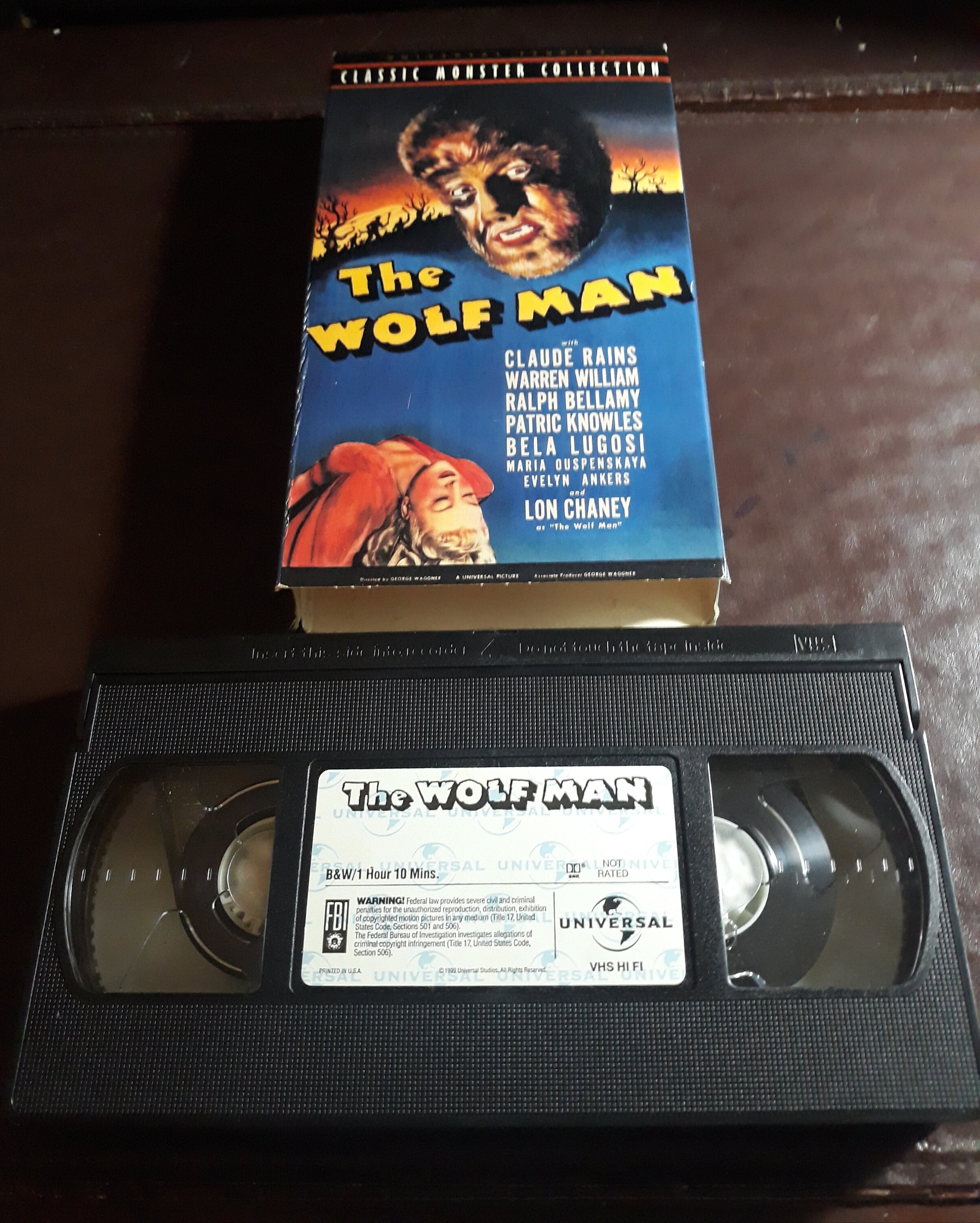 VHS Video Cassette of the Colorized 1941 Version of the Wolf Man - Etsy