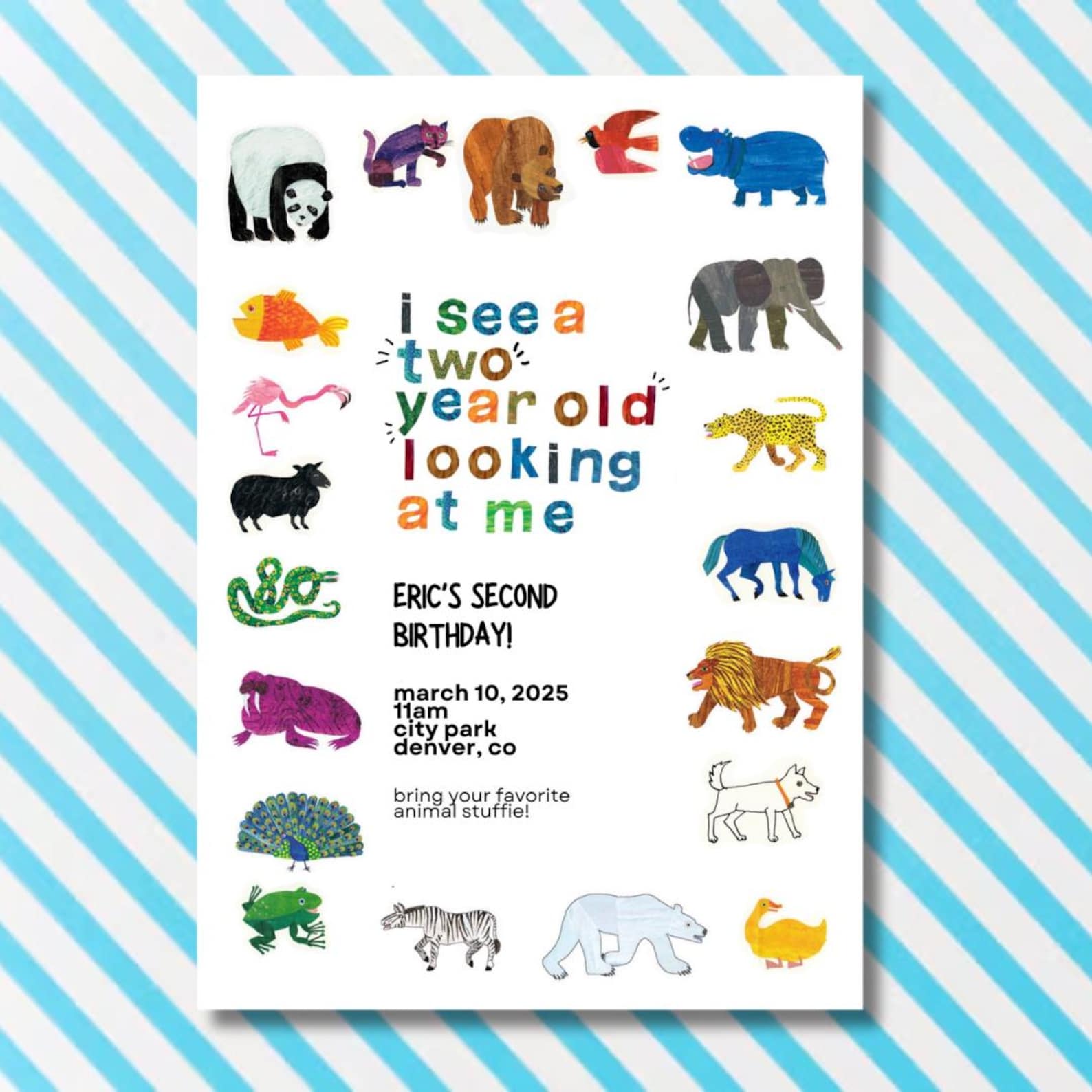 2nd Birthday Brown Bear Brown Bear Eric Carle Theme Second Birthday ...
