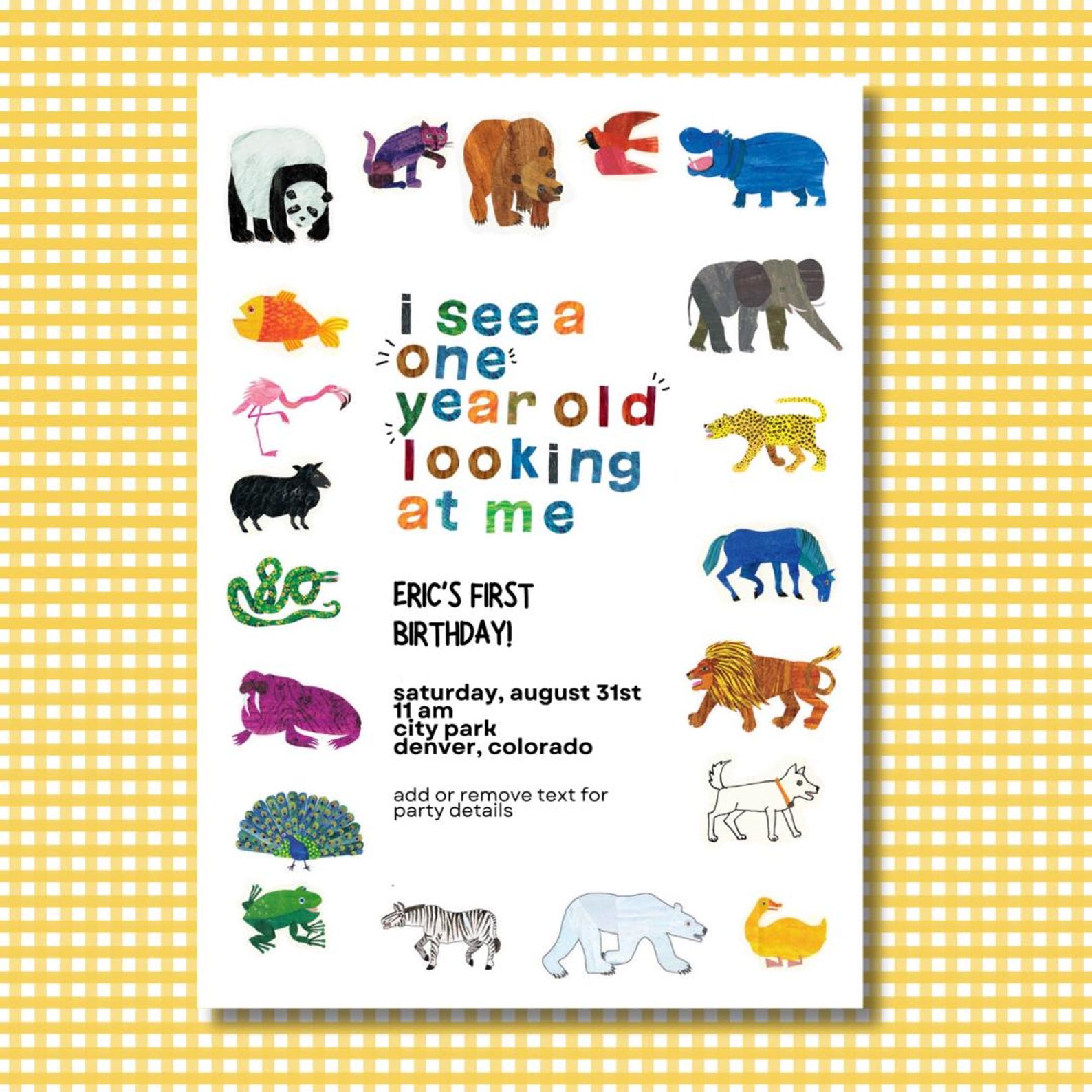 1st Birthday Brown Bear Brown Bear Eric Carle Theme First Birthday ...