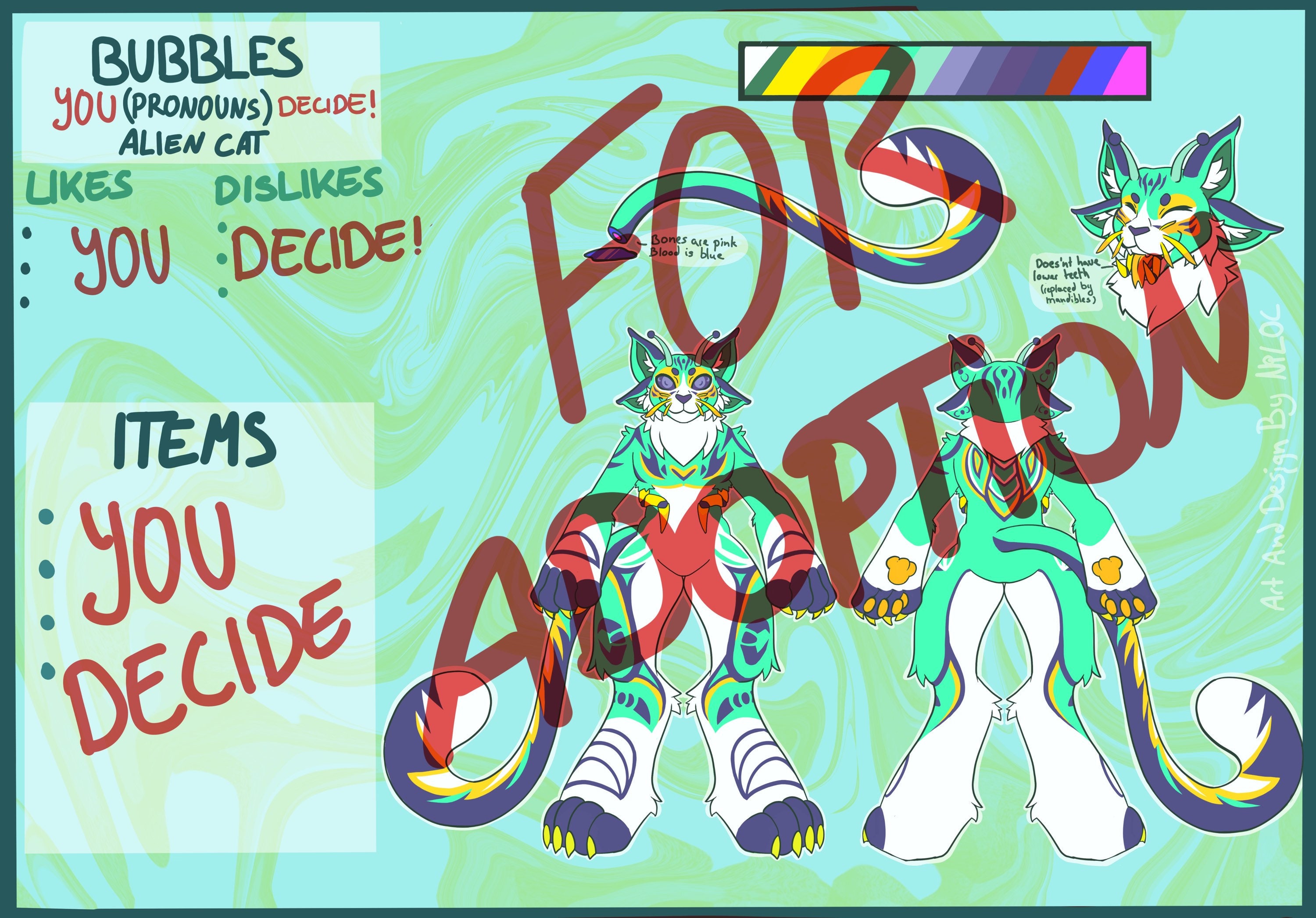 Furry/fursona Alien Cat Reference Sheet Adopt - Etsy