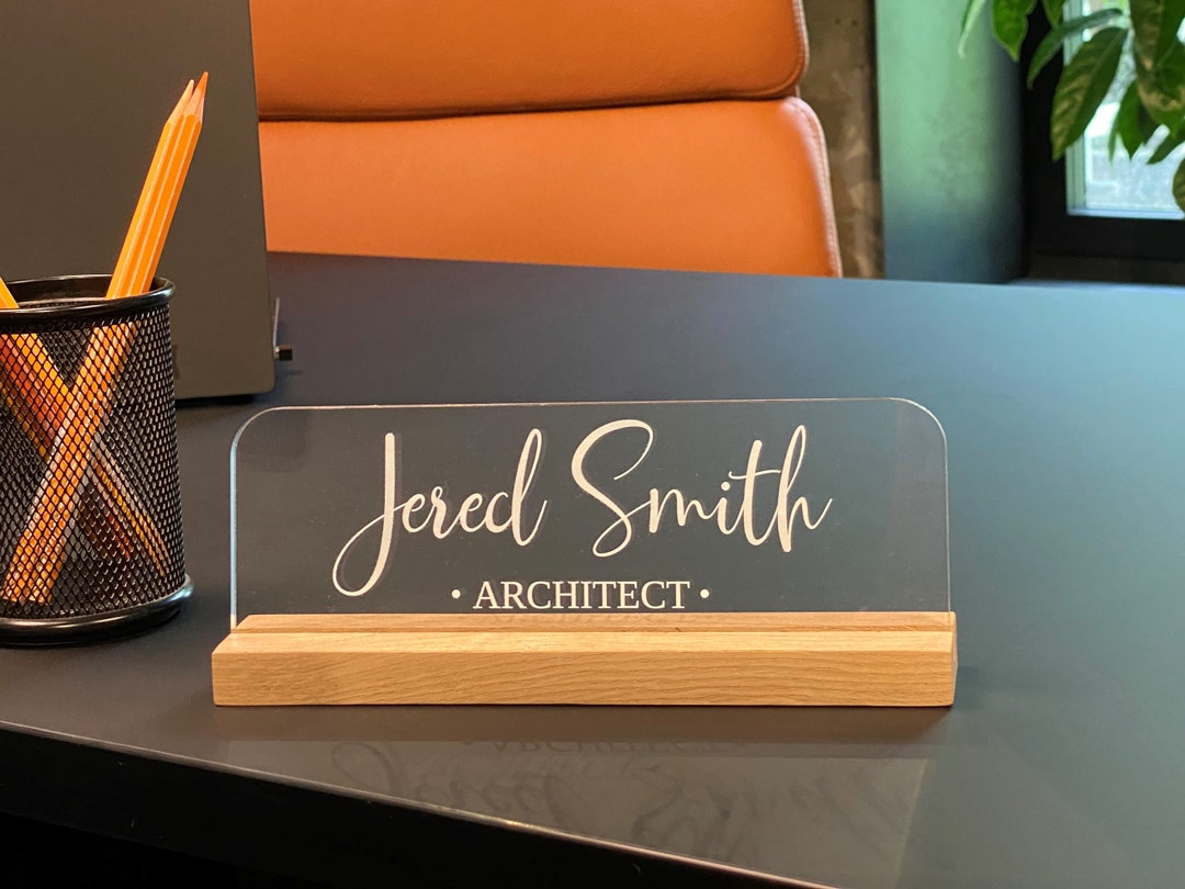 Desk Nameplate, Nameplate Desk, Desk Plate, Work Desk Decor, Desk Name ...