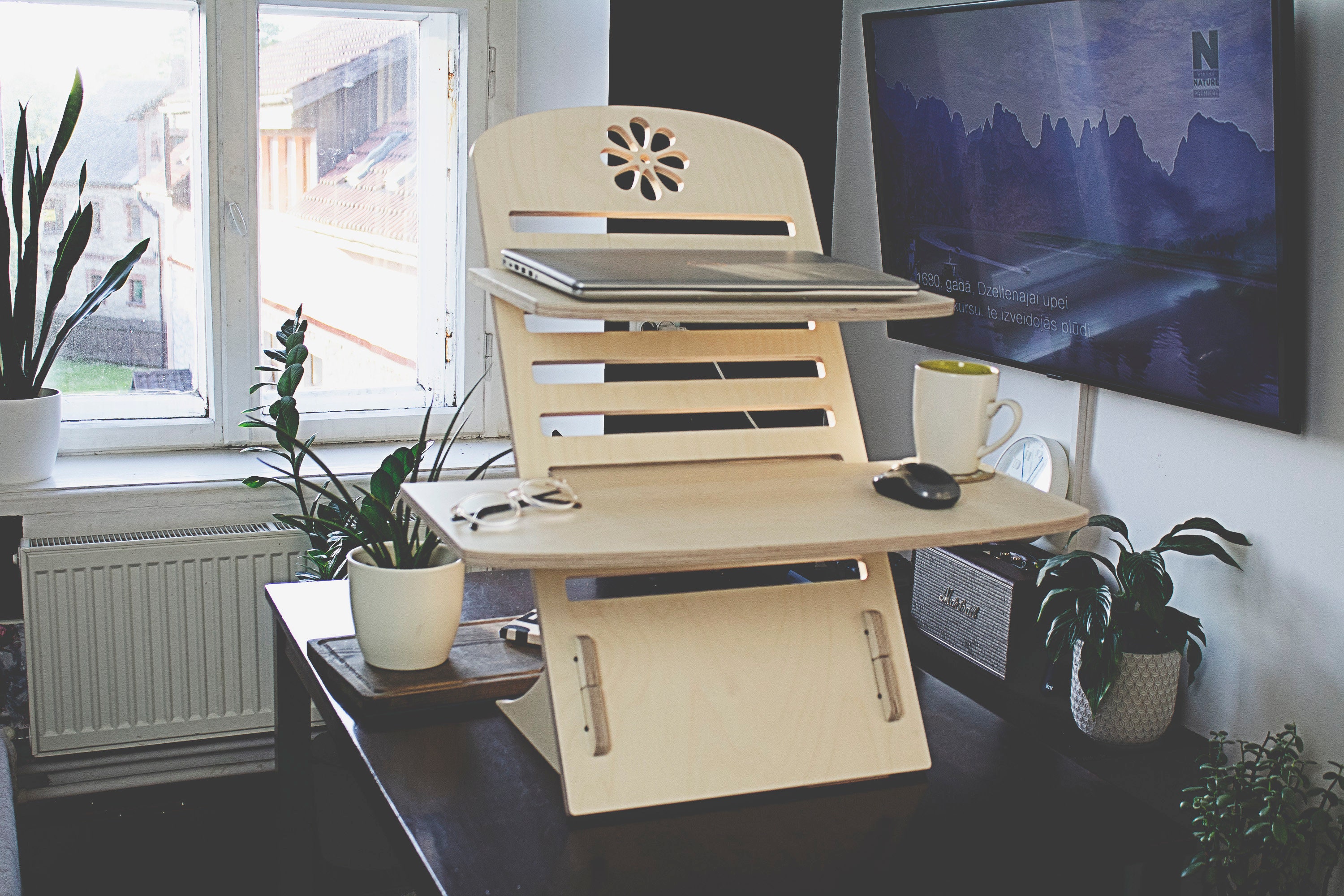 Laptop Stand Sit Stand Desk Wood Laptop Stand Adjustable - Etsy