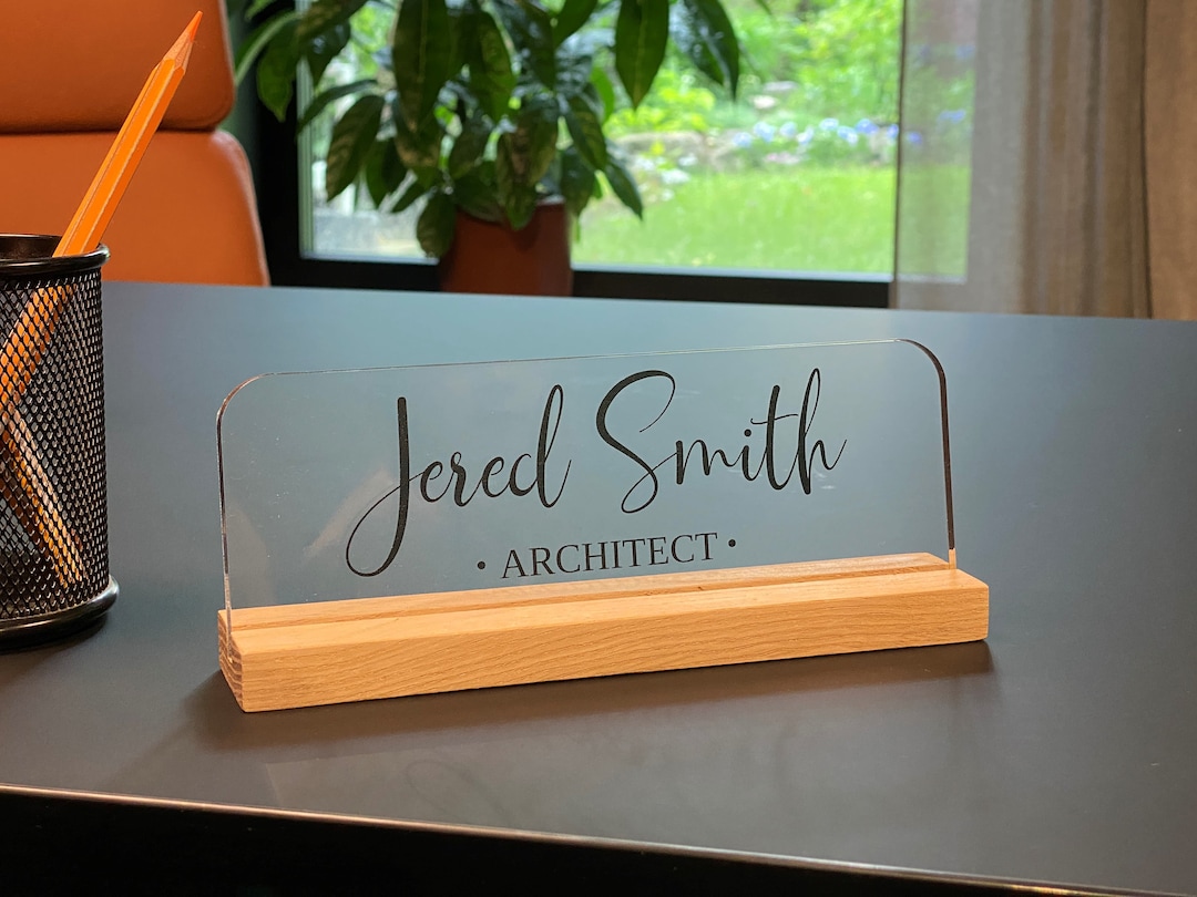 Custom Desk Sign, Desk Sign, Office Desk Sign, Desk Name Plate, Acrylic ...