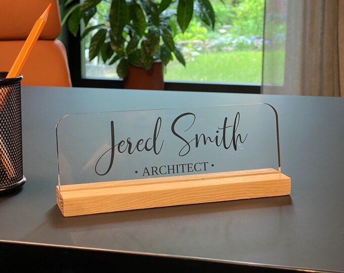 Custom Desk Sign, Desk Sign, Office Desk Sign, Desk Name Plate, Acrylic ...