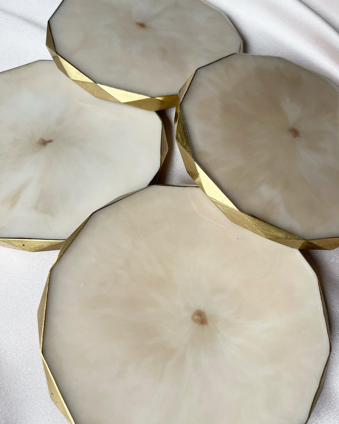 1 Large Coasters in Neutral Blends of Beige and White - Etsy