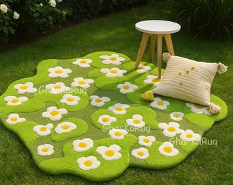Flower (daisy) Tufted Carpet - Etsy