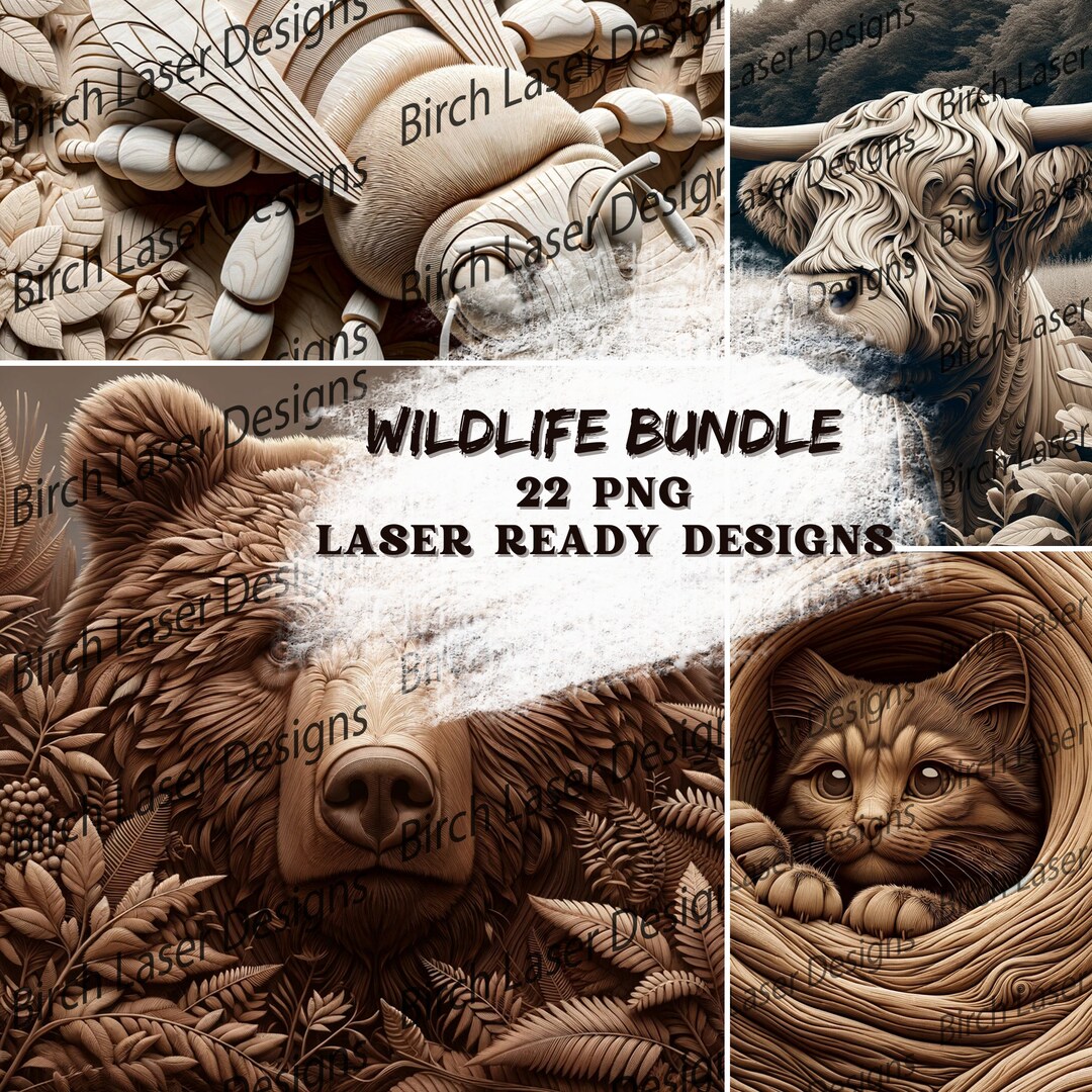 Wildlife Animals Engraving Design File Bundle for Zoo Animals Gift for ...