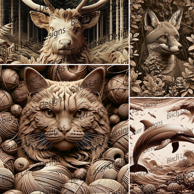 Wildlife Animals Engraving Design File Bundle for Zoo Animals Gift for ...