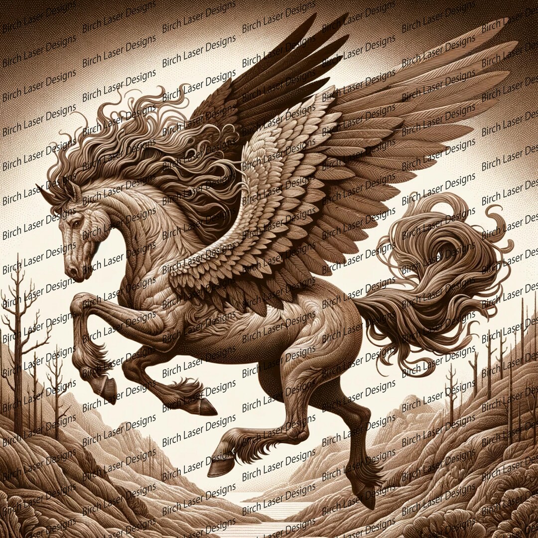 Pegasus Engraving Design File of Pegasus Engraving of Pegasus Mythical Creature Engraving File ...