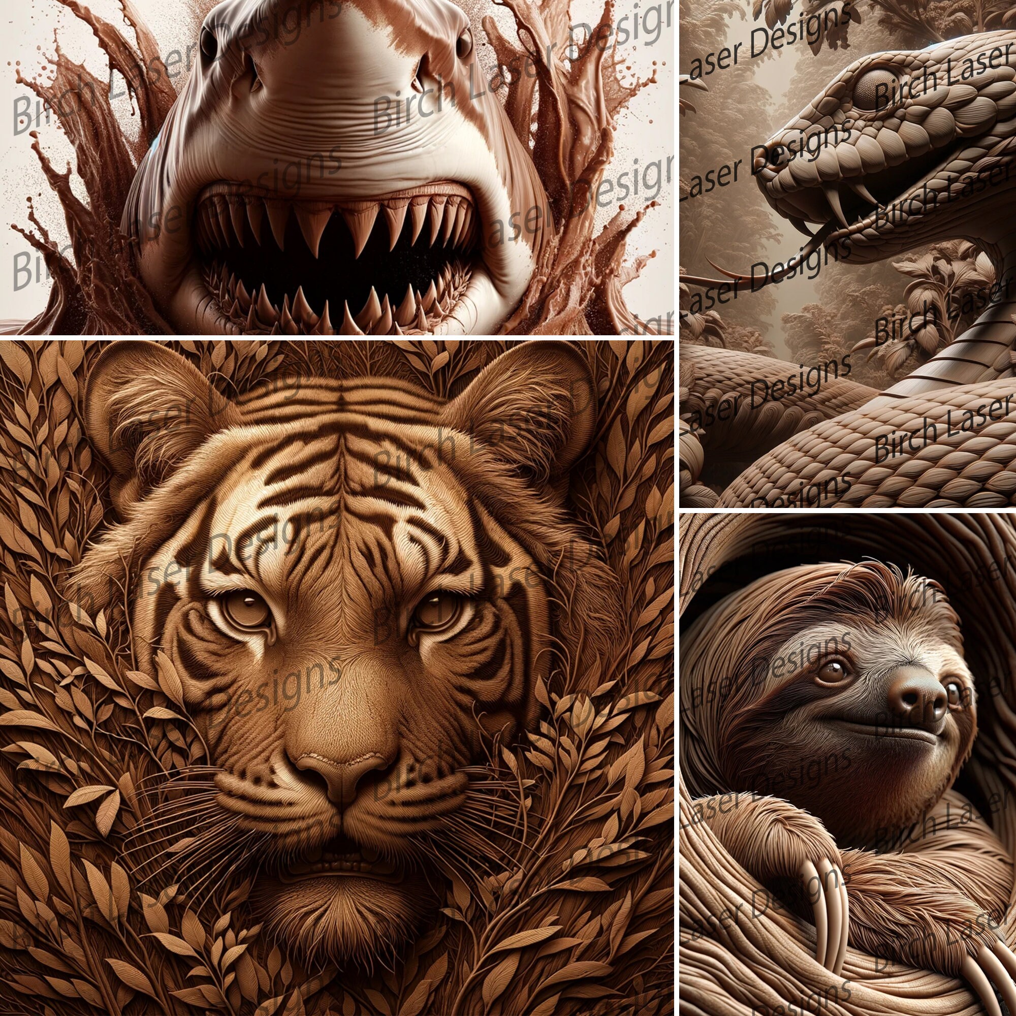 Wildlife Animals Engraving Design File Bundle for Zoo Animals Gift for ...