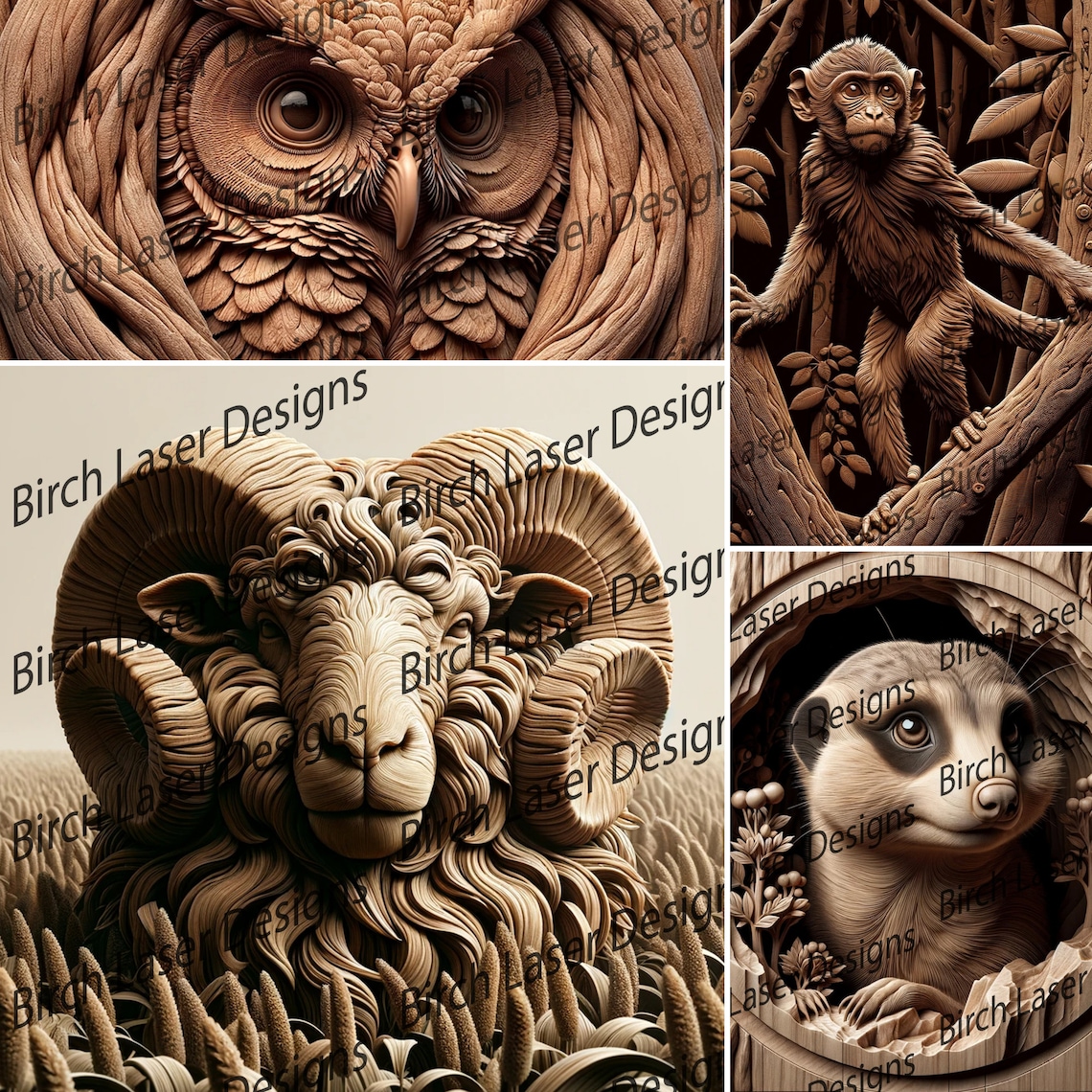 Wildlife Animals Engraving Design File Bundle for Zoo Animals Gift for ...