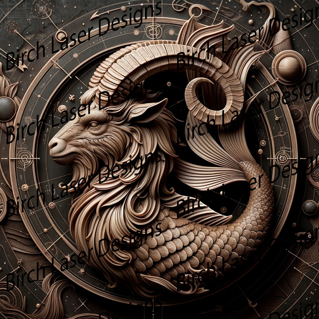 Capricorn Zodiac Sign Engraving Design File for Capricorn Gift for ...