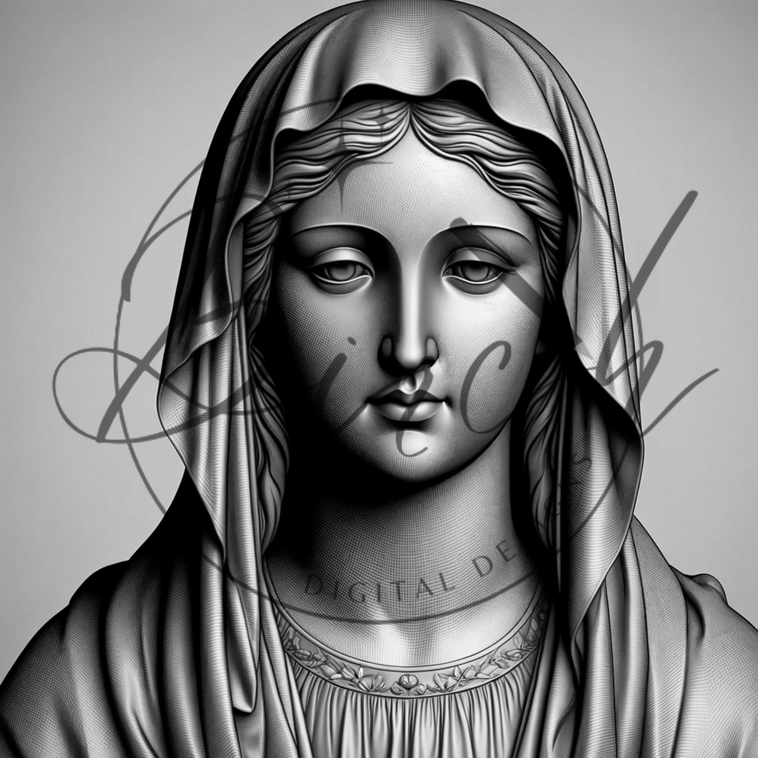 Virgin Mary Religious Laser Burn PNG JPG 3D Illusion Engrave Laser ...
