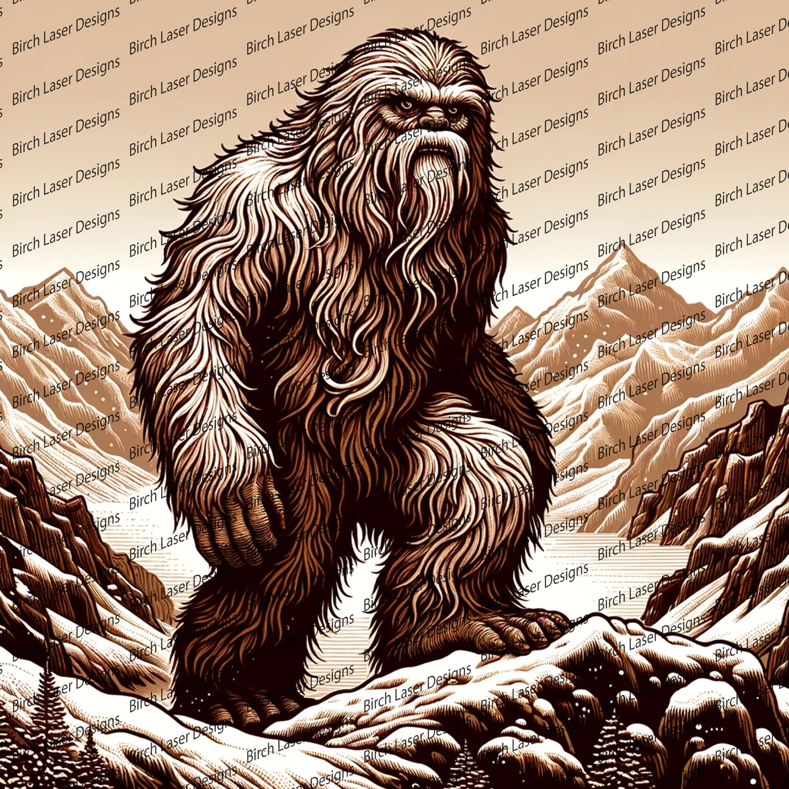 Bigfoot Engraving Design File of Bigfoot Engraving of Bigfoot Mythical ...