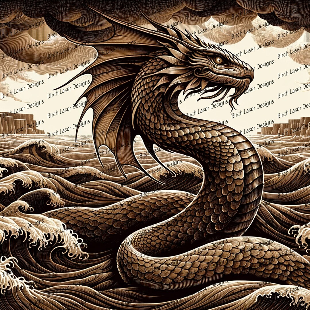 Sea Serpent Engraving Design File for Sea Serpent Engraving for Sea ...
