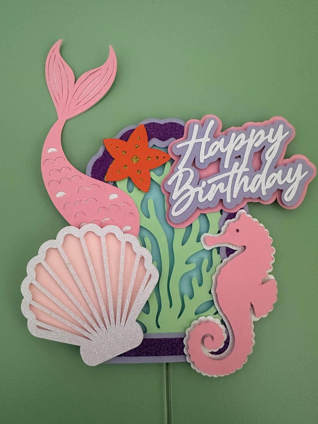 Under the Sea Coral Birthday Cake Topper - Etsy Canada