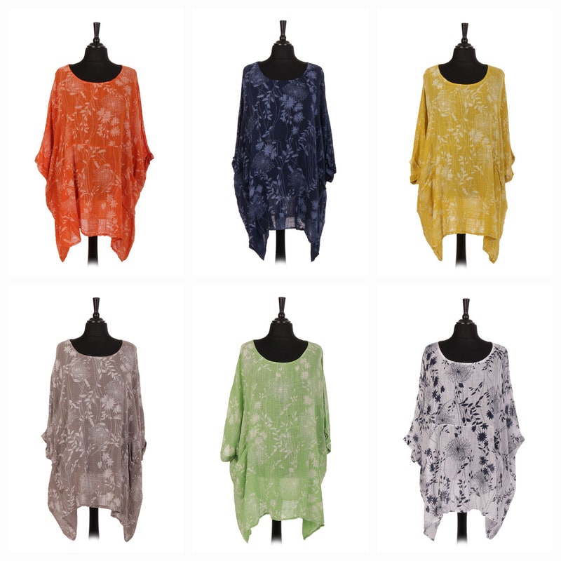 Yellow Floral Tops - Etsy UK
