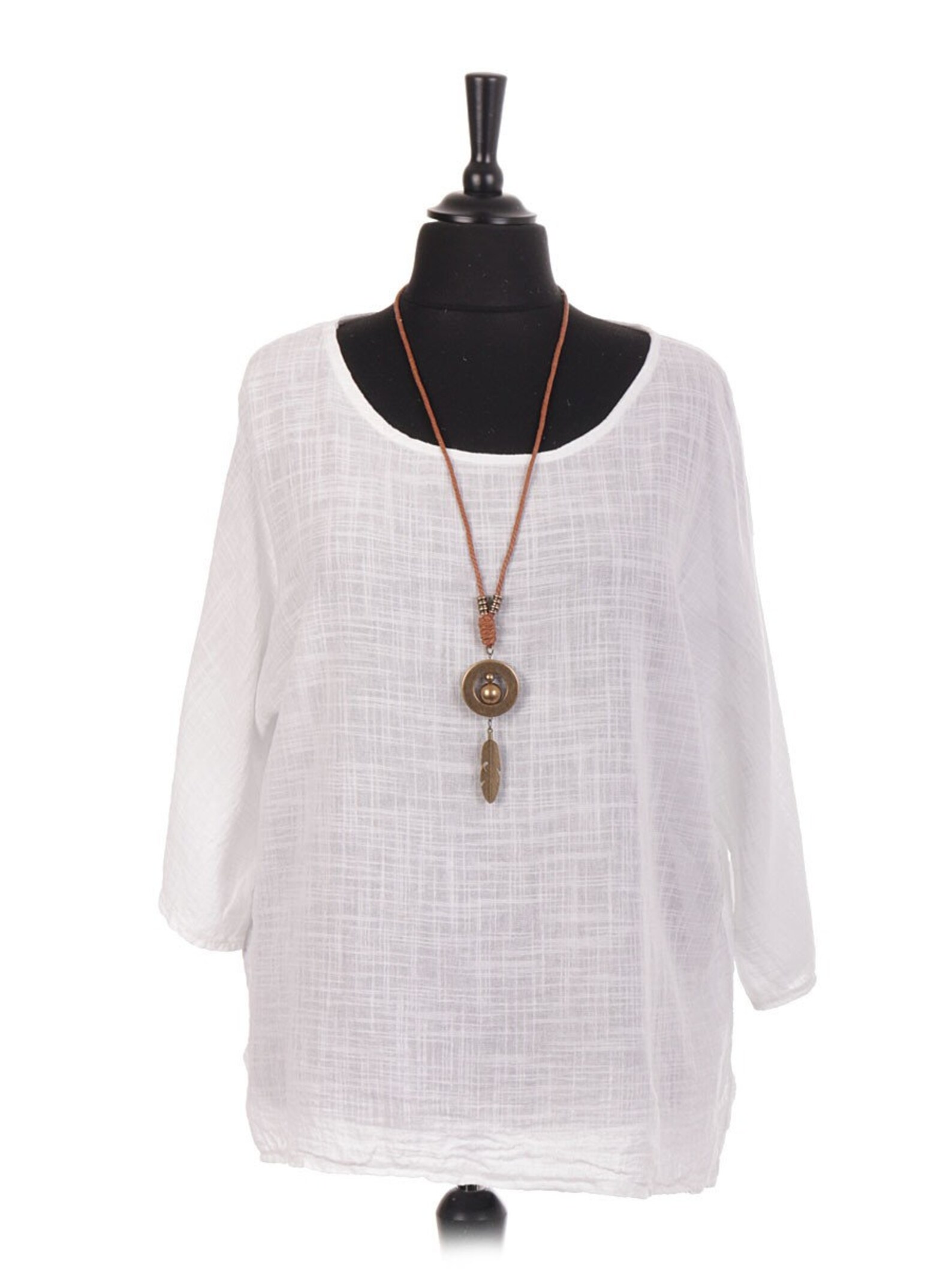 Ladies Italian Lagenlook Tunic Cotton Crop Top Women Round Neck ...