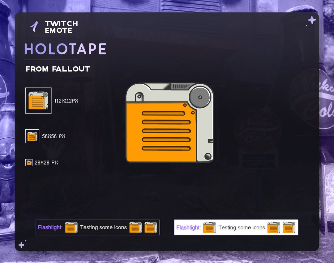Twitch Emote Holotape | Fallout Inspired Holotape Emote - Etsy