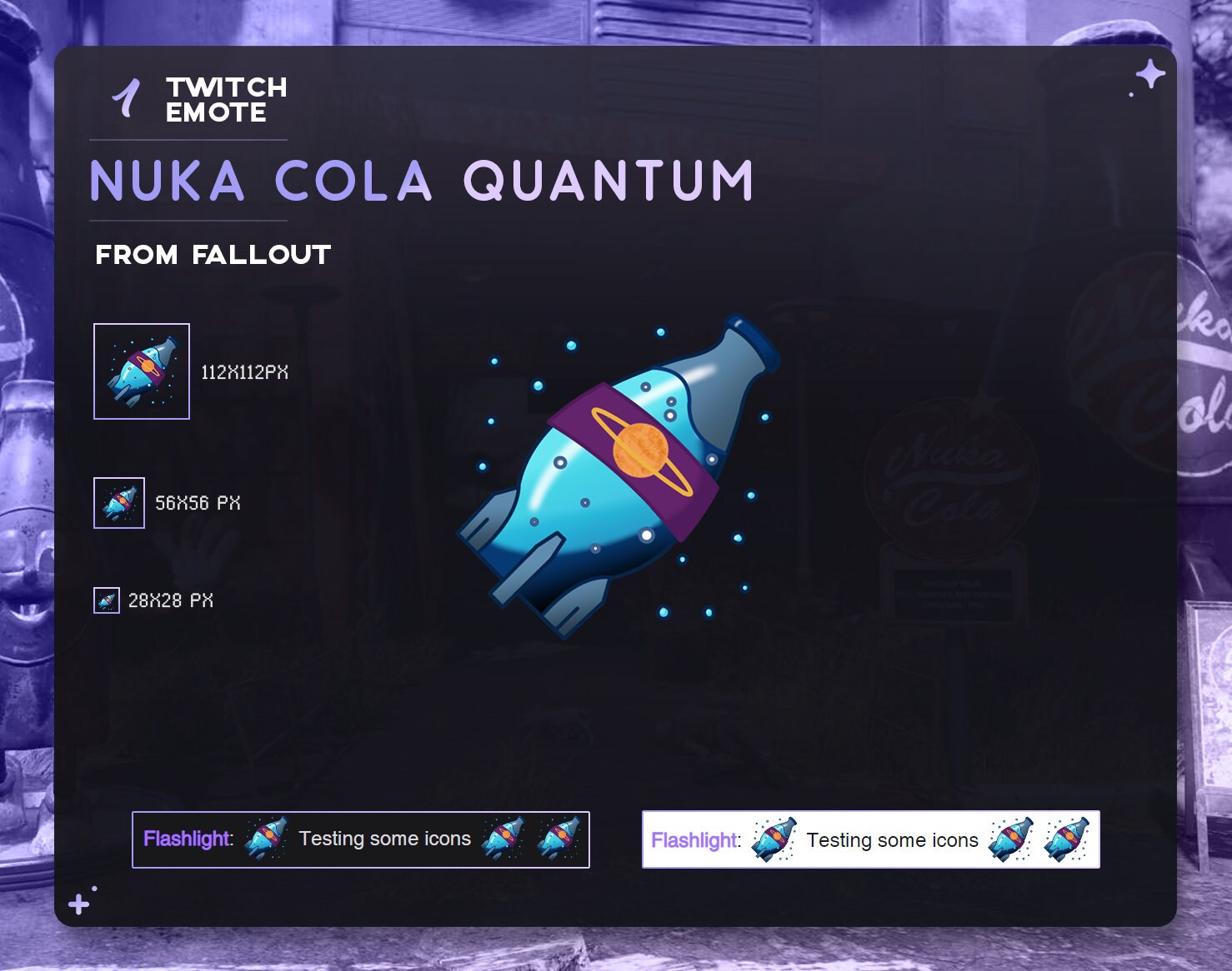 Twitch Emote Nuka Cola Quantum | Fallout Inspired Nuka Cola Quantum ...