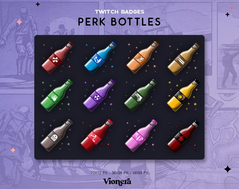 Twitch Badges Zombie Perks | Zombie Perk Bottles Badges Pack - Etsy