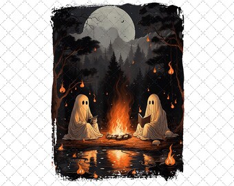 Coquette Bow Spooky Reading Books Halloween Png, Ghosts Reading Books ...