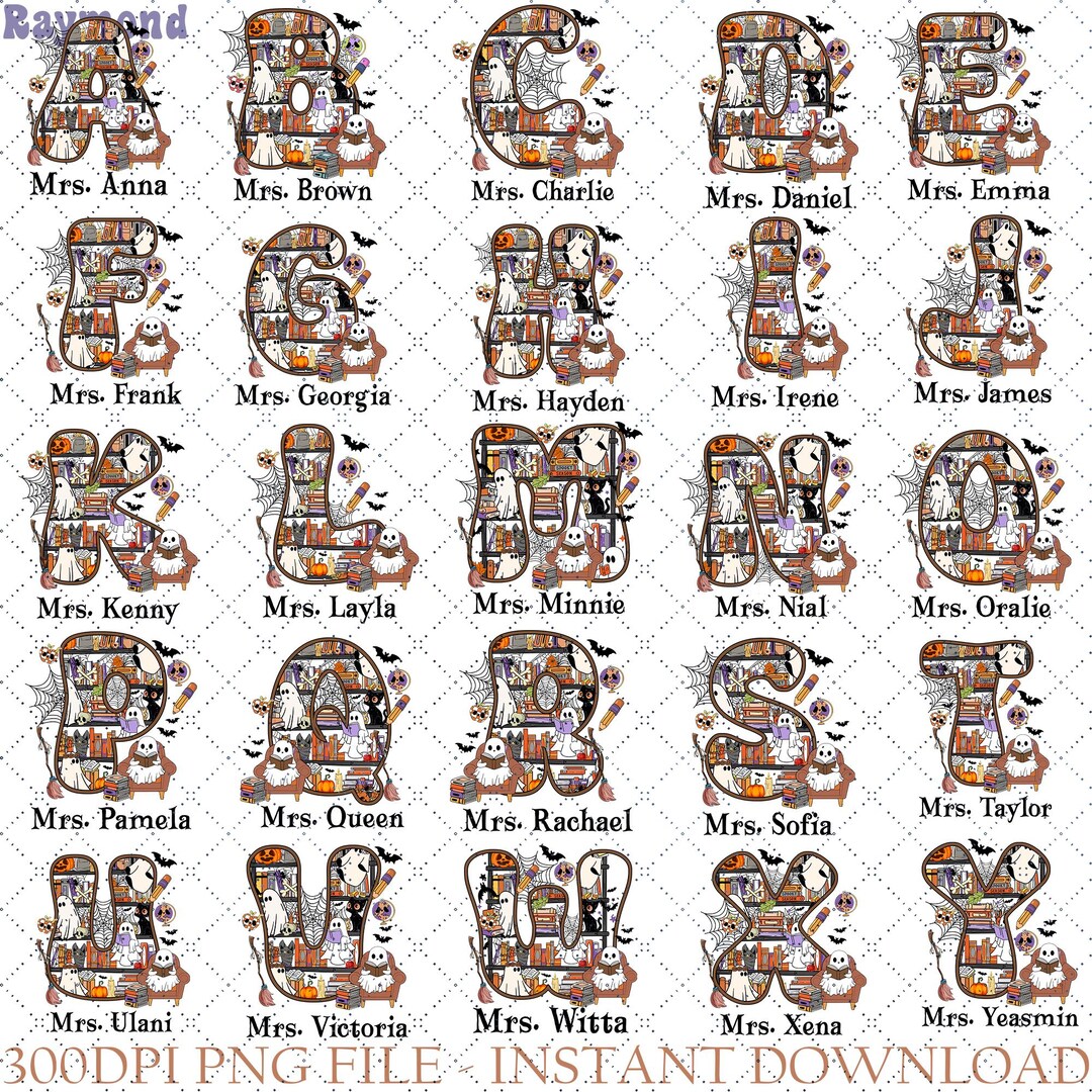 Halloween Alphabet Custom Name Png, Halloween Letters Alphabet Trick or ...