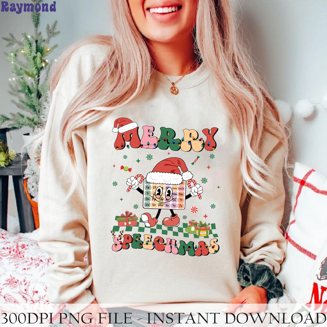 Merry Speechmas SLP Christmas Png, Speech Therapy Christmas Png, SLP ...