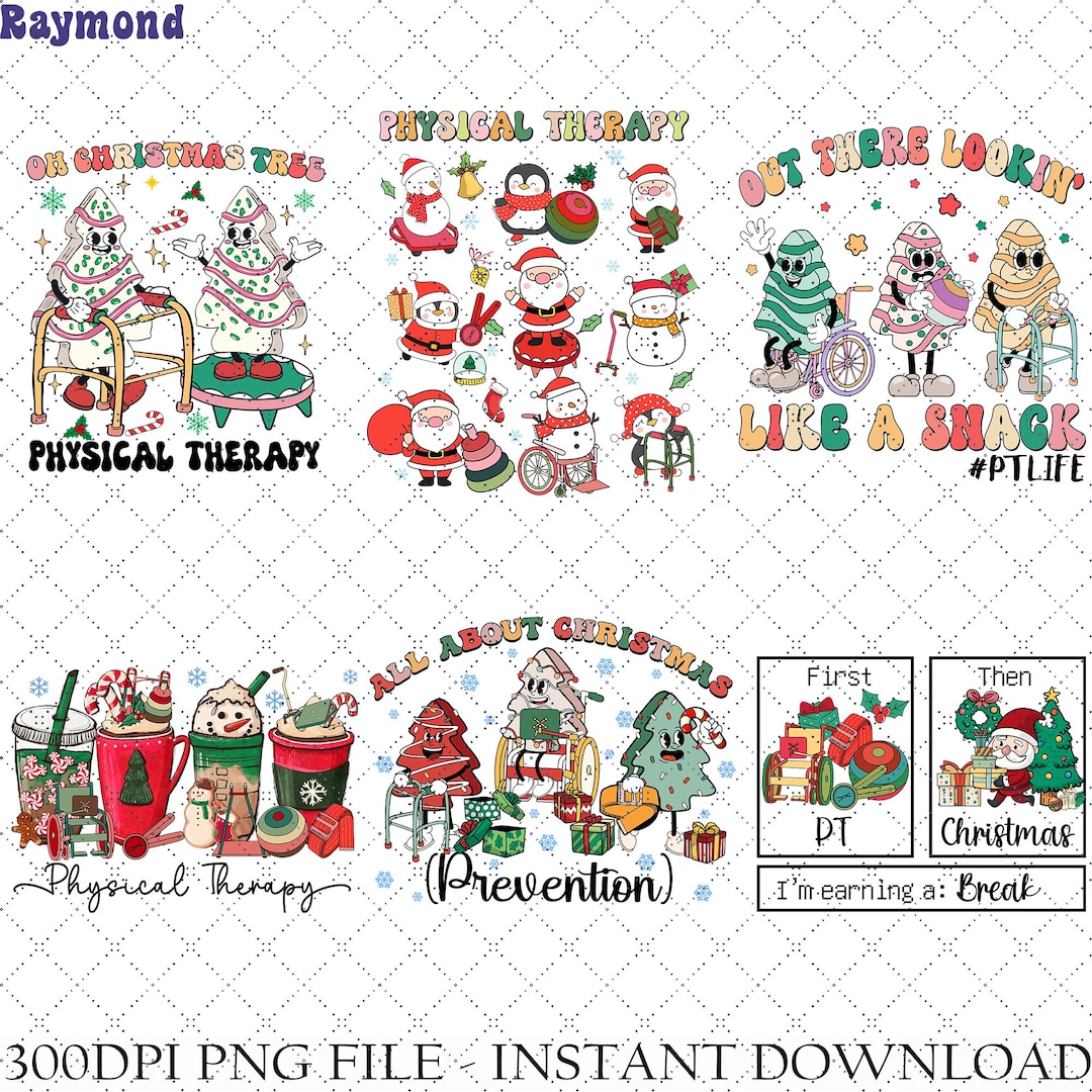 Physical Therapy Christmas Bundle Png, PT Christmas Png, Doctor ...
