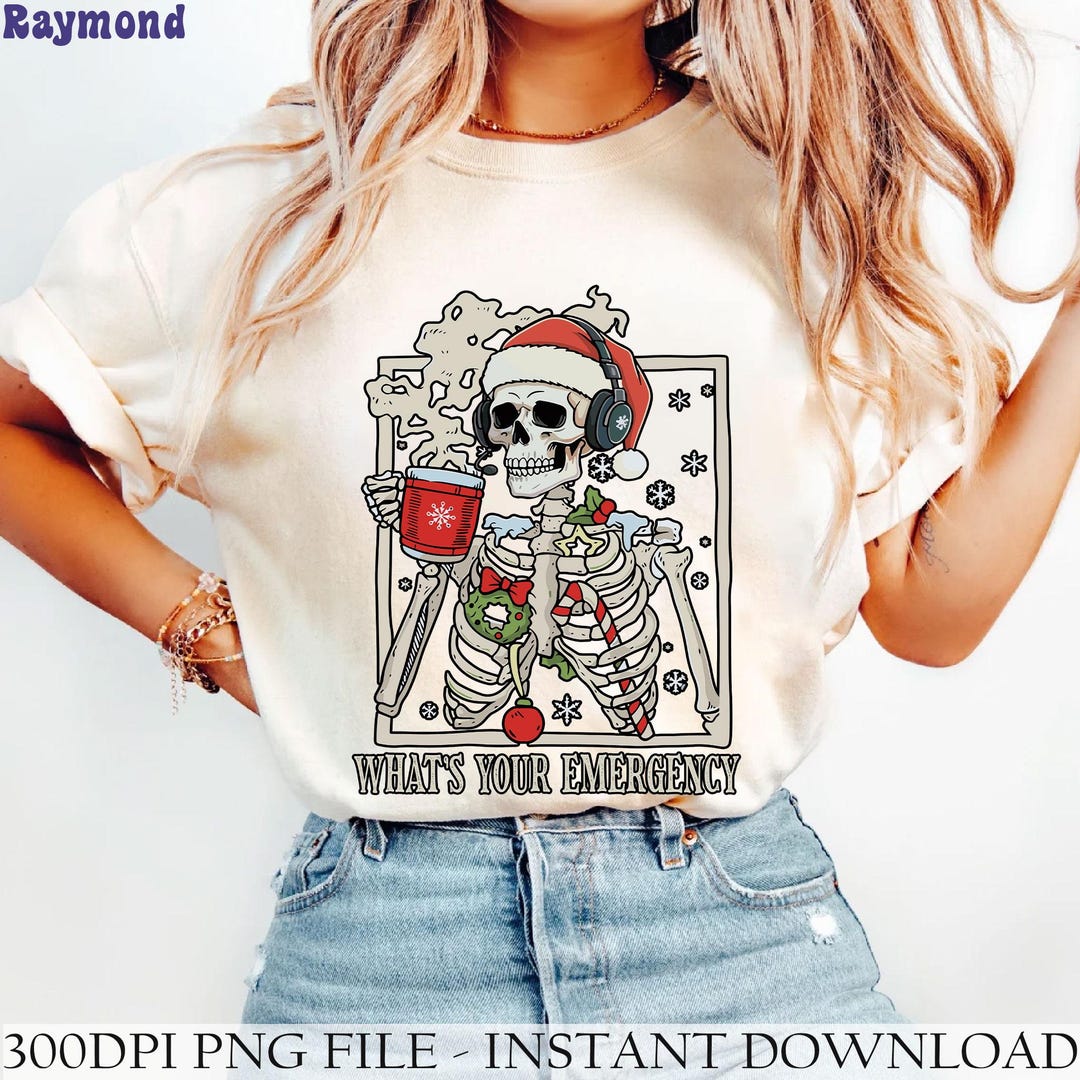 What's Your Emergency Skeleton Png, 911 Dispatcher Christmas Png, Merry ...