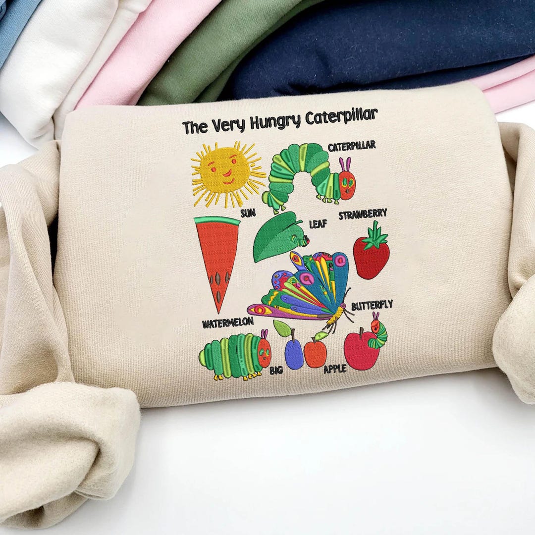 Very Hungry Caterpillar Embroidered Shirt, Teacher Embroidered ...
