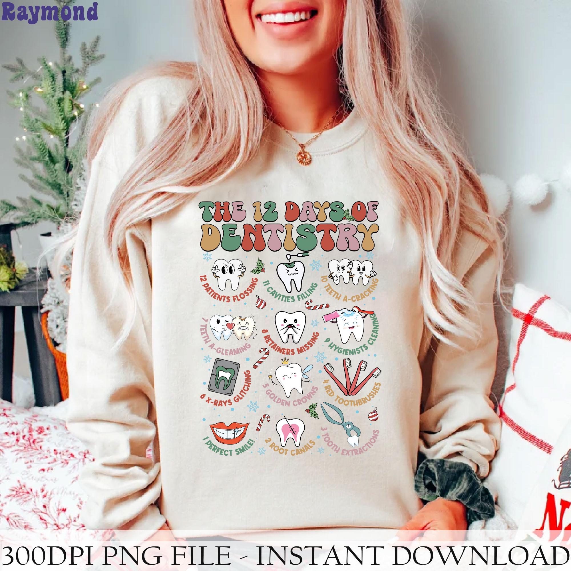 12 Days of Dentistry Christmas Png, Christmas Dentist Png, Merry ...