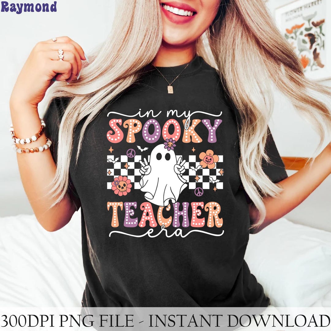 In My Spooky Teacher Png, School Fall Png, Teach or Trick Png, Retro ...