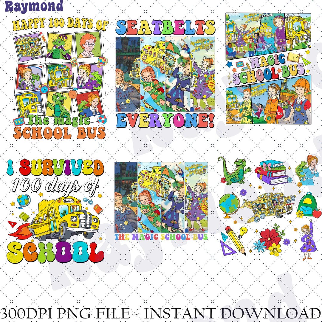 The Magic School Bus Bundle Png, I Still Read Children Book, Cartoon ...