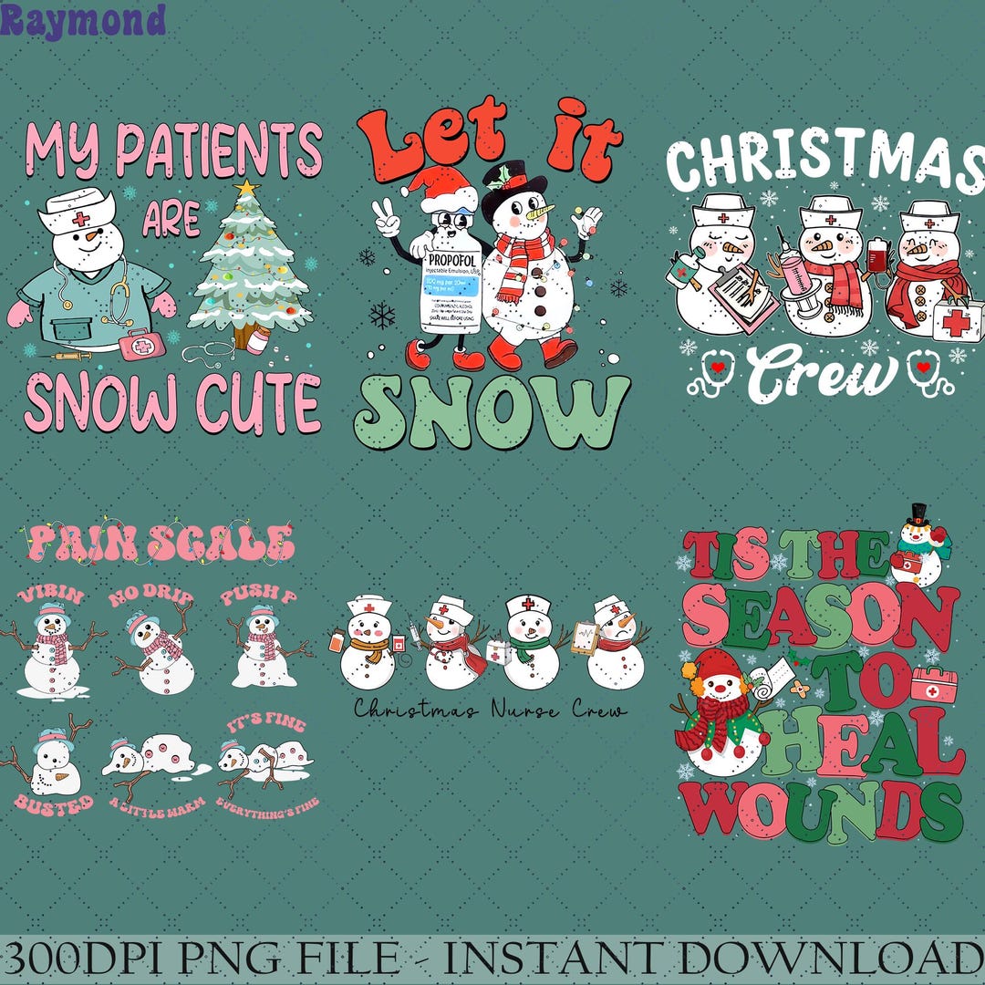 Christmas Snowman Nurse Bundle Png, Funny Nurse Xmas Png, ER ICU Nicu ...