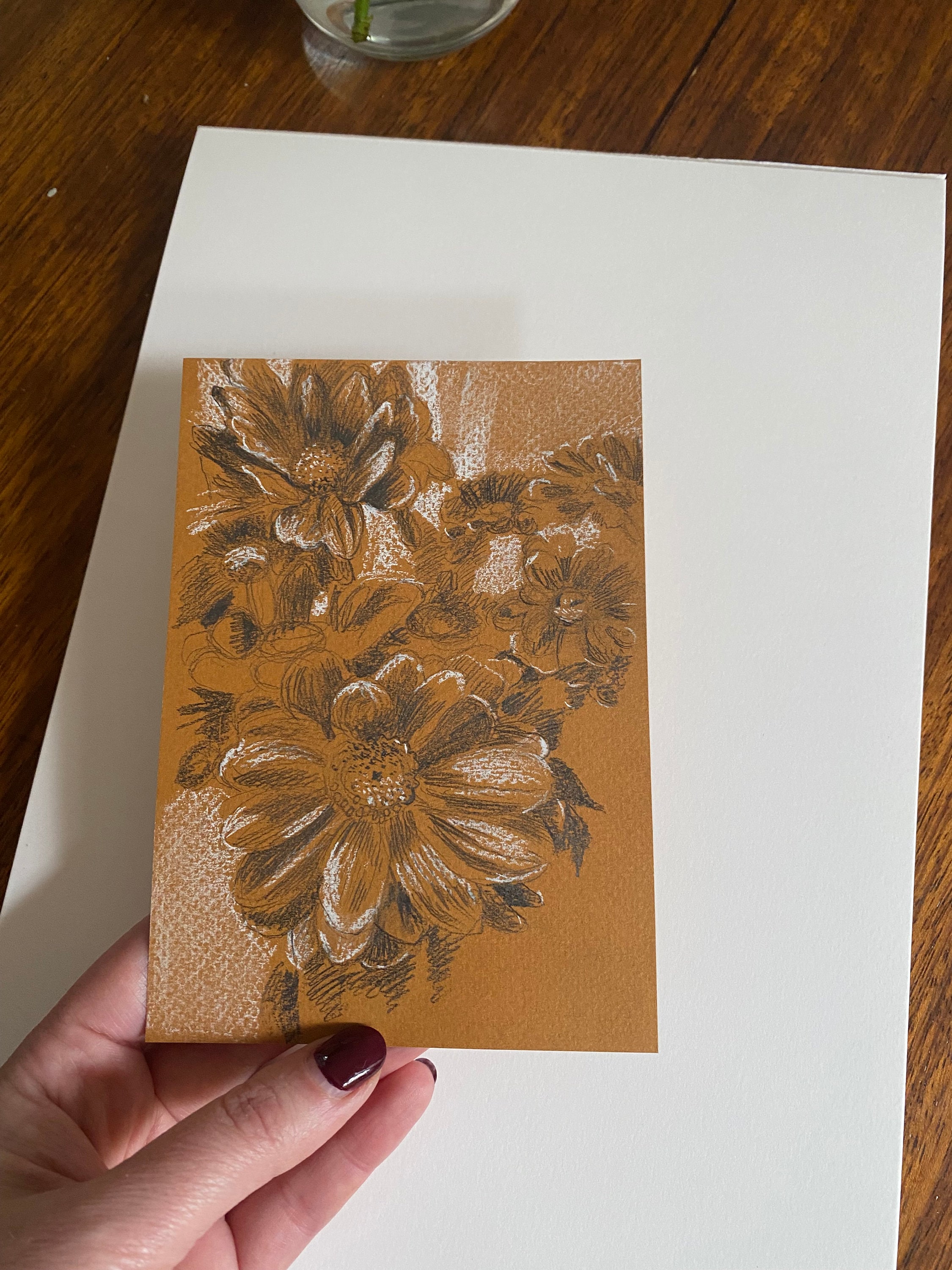 Original Flower Drawing - Etsy