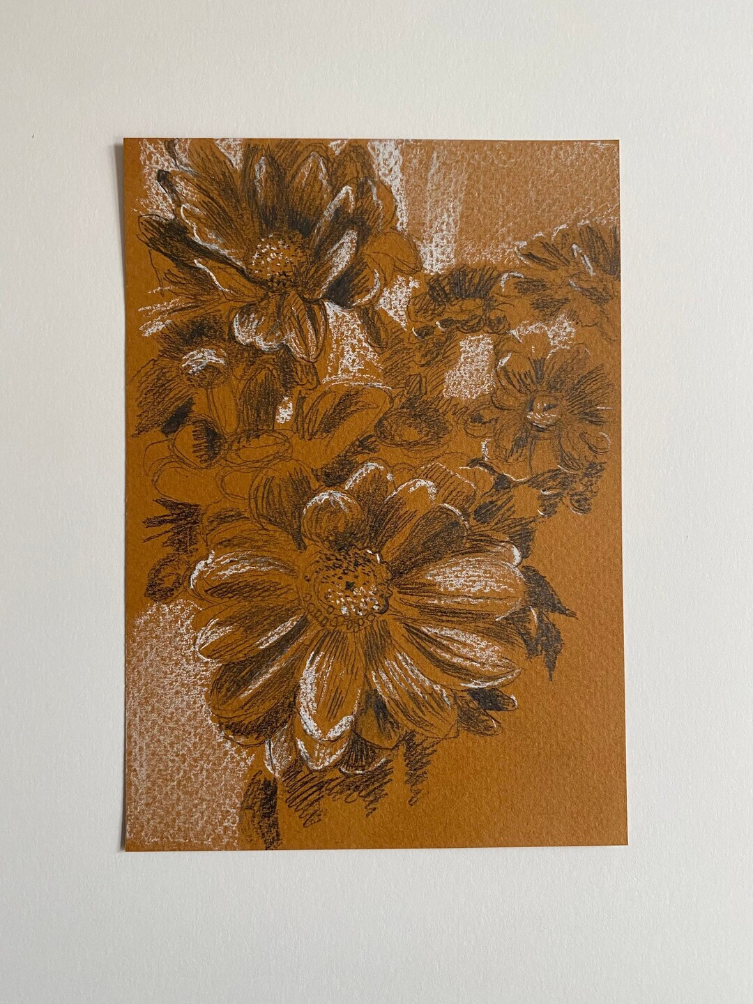 Original Flower Drawing - Etsy