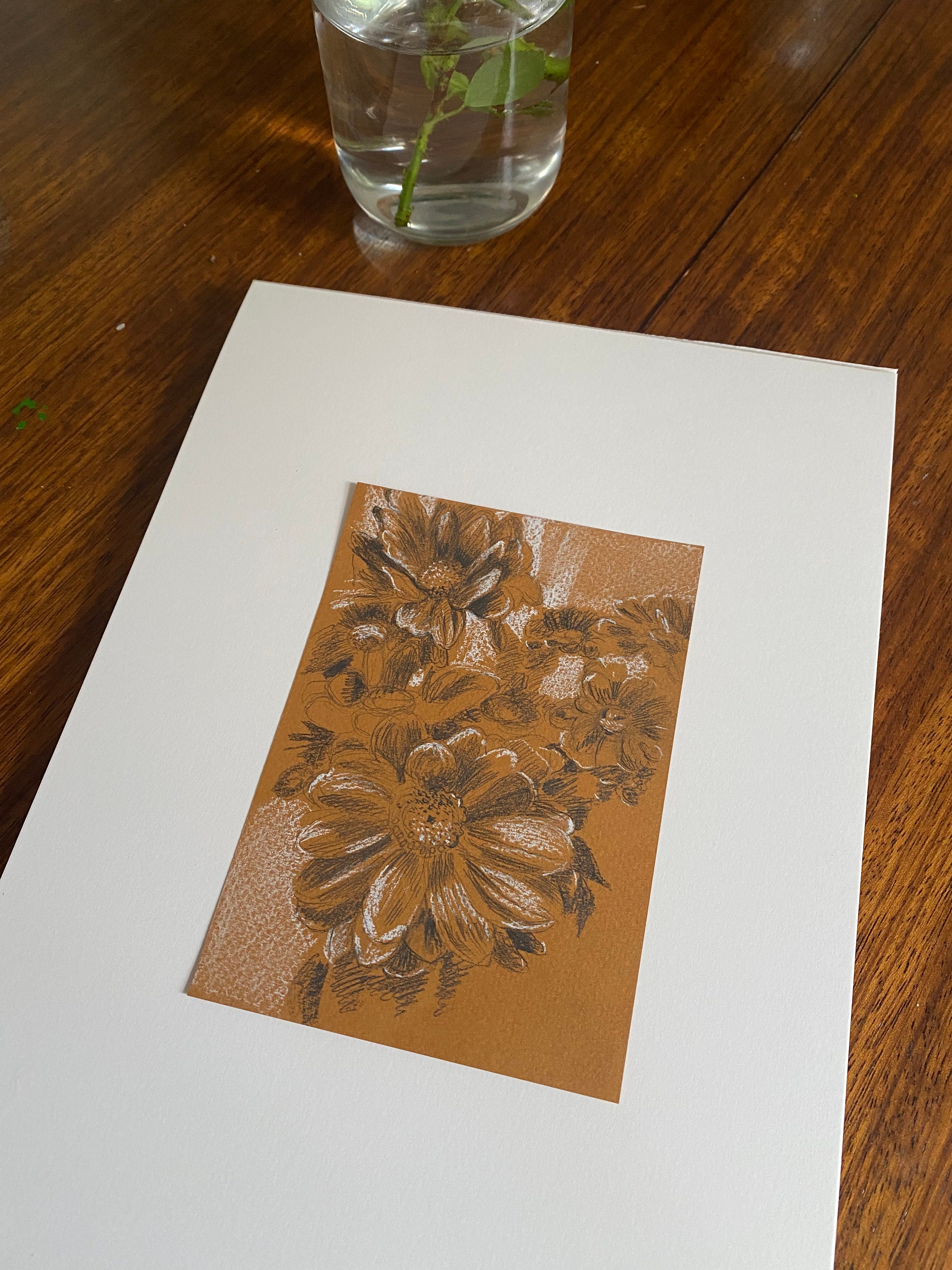 Original Flower Drawing - Etsy